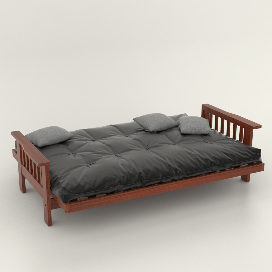 SILLON FUTON PERGAMINO ORIGEN CONFORT CEDRO RESORTES CUERINA NEGRO