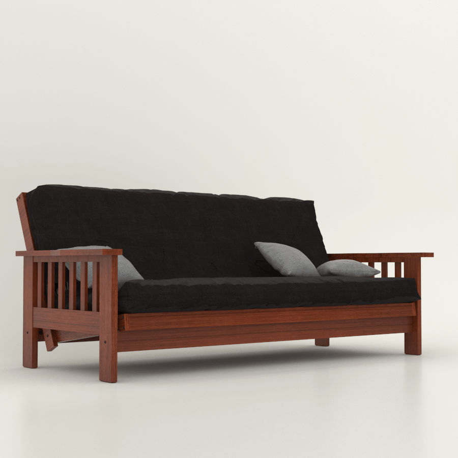 SILLON FUTON PERGAMINO ORIGEN CONFORT CEDRO RESORTES CUERINA NEGRO