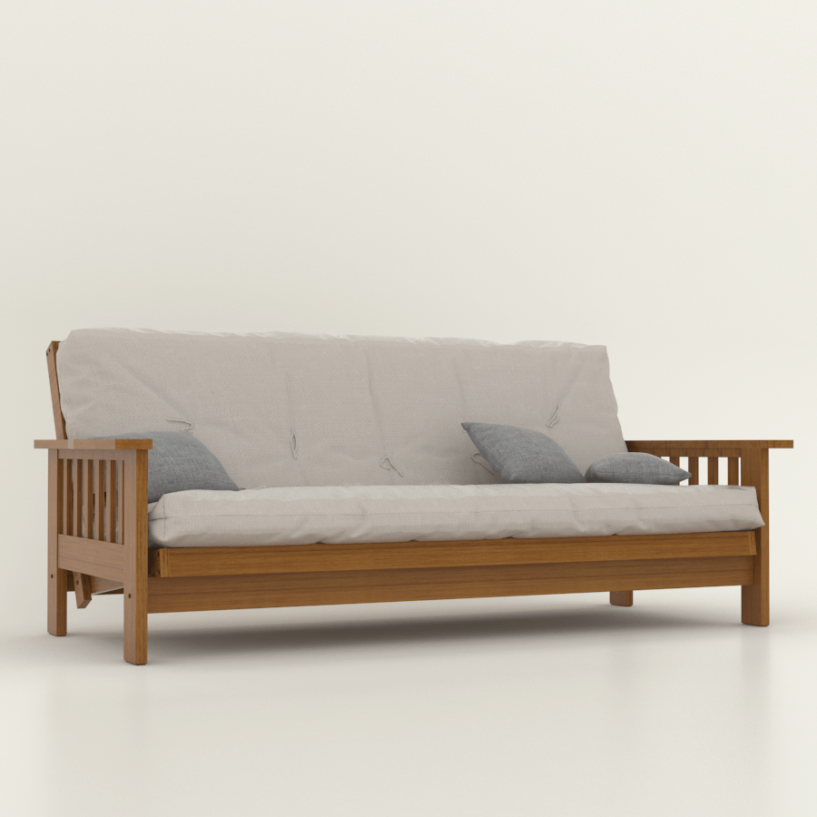 SILLON FUTON PERGAMINO ORIGEN CONFORT ROBLE RESORTES CUERINA CRUDO